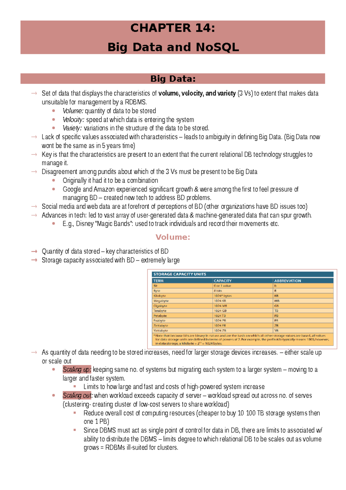 Chapter 14 - CHAPTER 14: Big Data and NoSQL Big Data: Set of data that ...