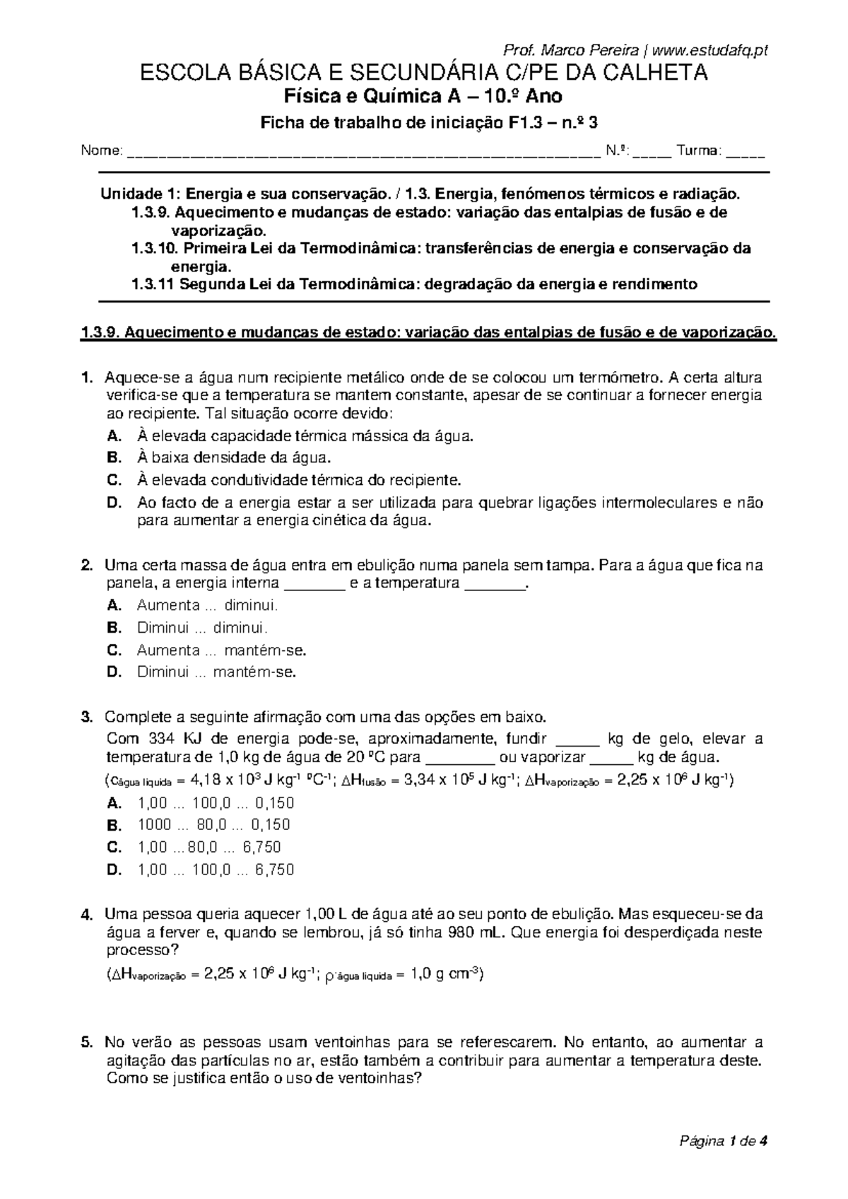 10FQA Ficha trab ini F1.3 - n.º 3 - ESCOLA BÁSICA E SECUNDÁRIA C/PE DA ...