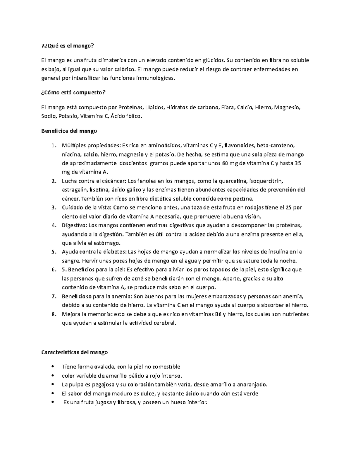 El mangoManejo de poscosecha del mango - 7¿Qué es el mango? El mango es ...