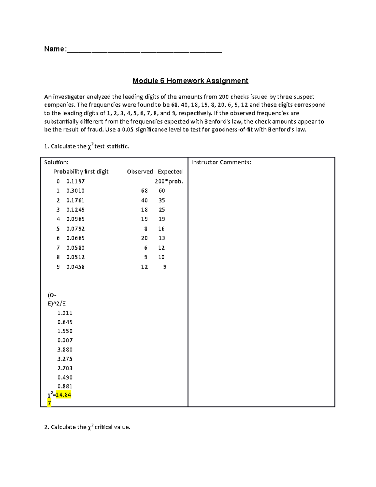 Homework week 6 draft - analysis - Name ...