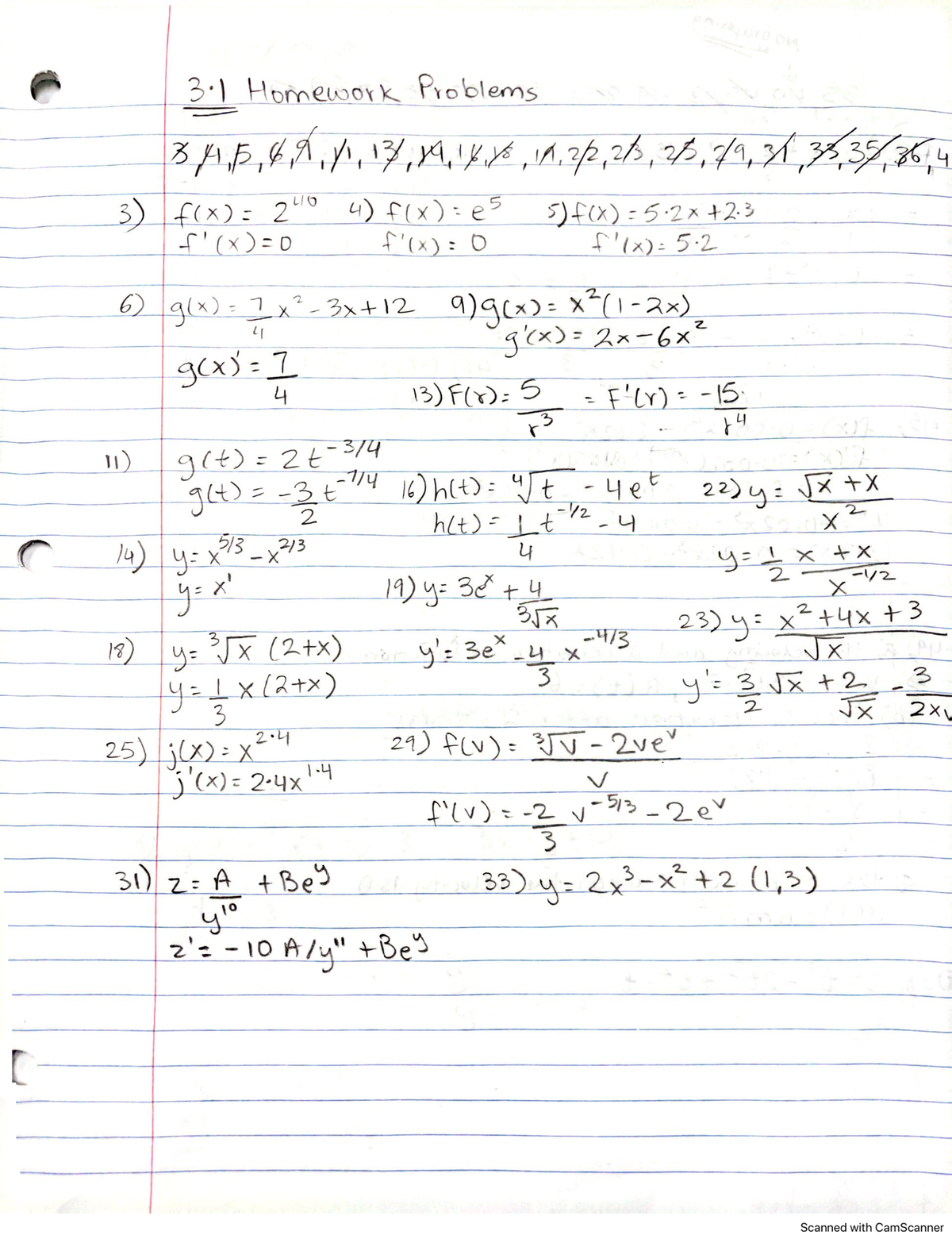 3.1 and 3.2 first draft - practice problems - 3 Homework Problems 3 ...