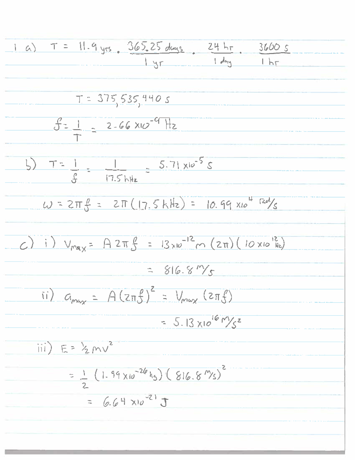 Problem Set 1 Solutions - waves and sound - Phys 1021 - Studocu