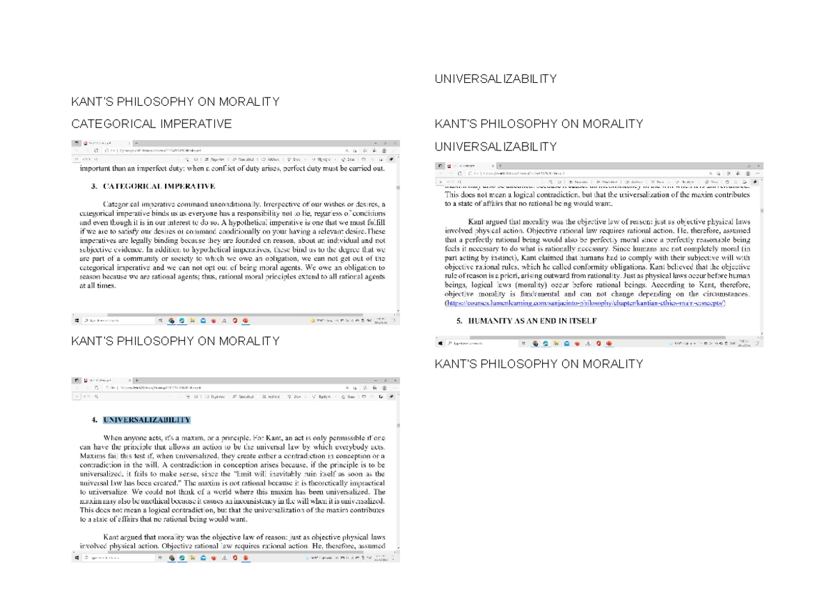 Ethics 1E - KANT’S PHILOSOPHY ON MORALITY CATEGORICAL IMPERATIVE KANT’S ...