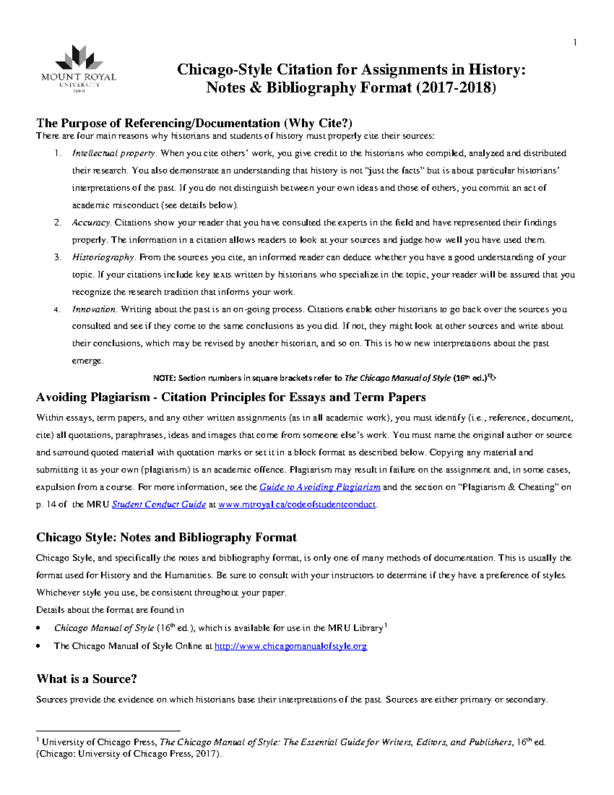 Chicago - Summary Introduction To Business - 1 Chicago-Style Citation ...