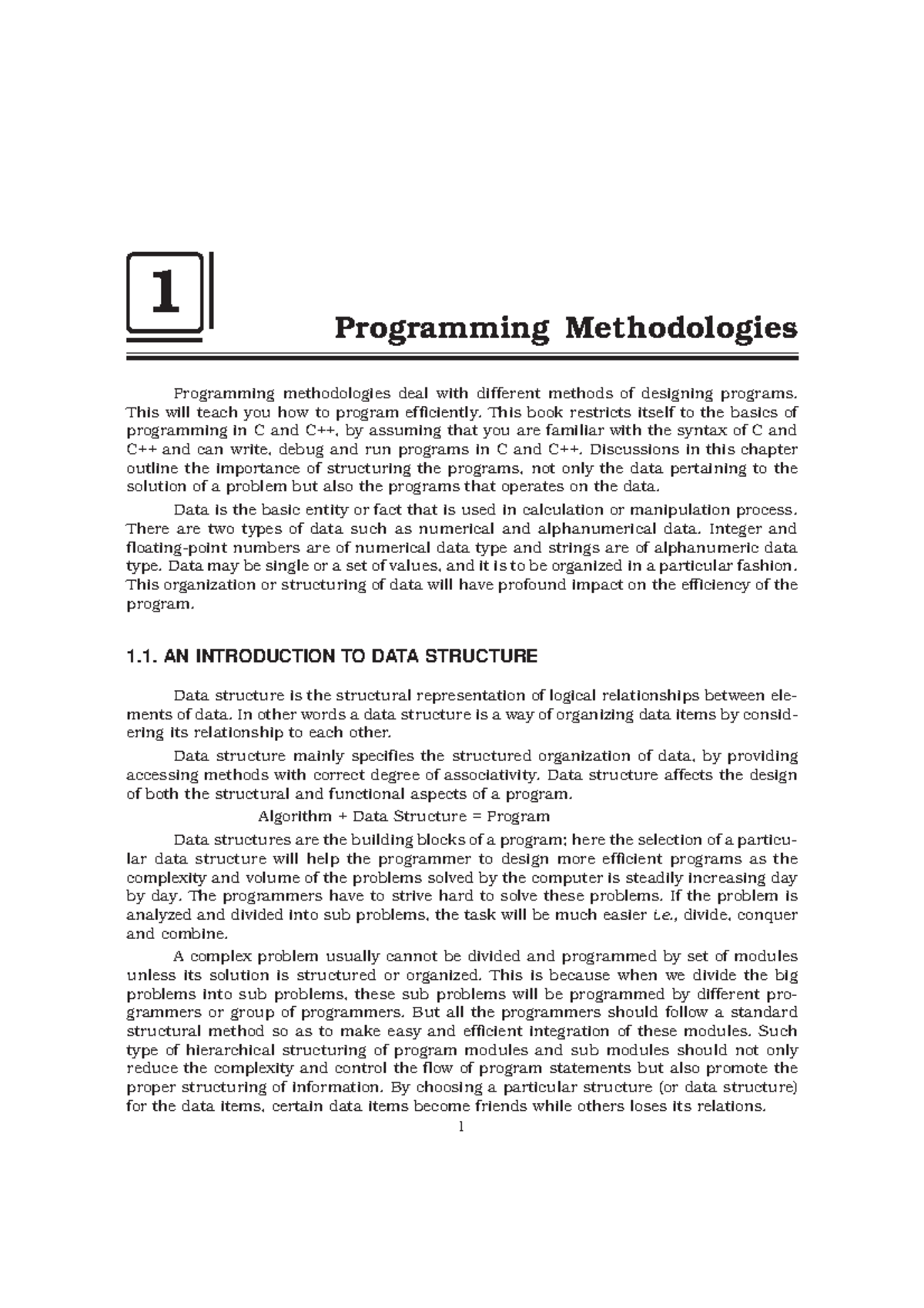 Principles Of Data Structures Programming Methodologies Programming