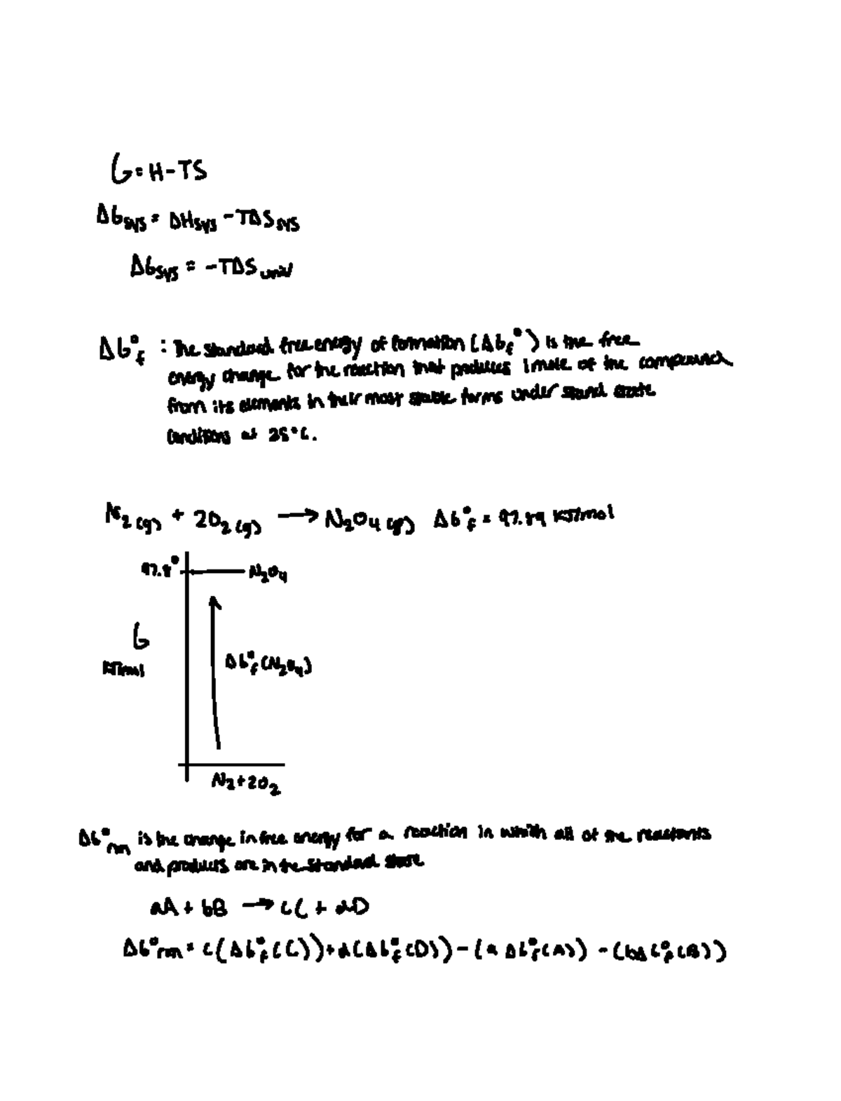 Outline #23 Standard Free Energy of Formation, Calculating Delta G from ...