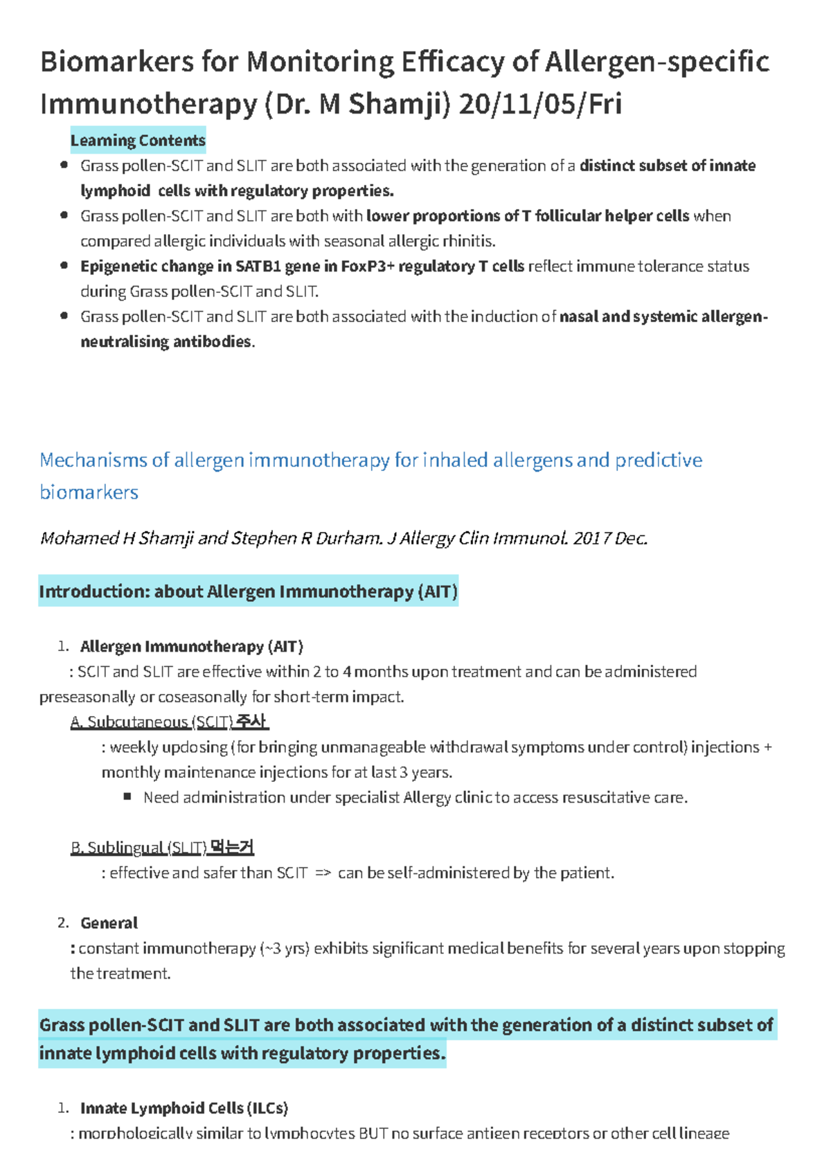 M2 Lecture 10 Allergy Biomarkers for Monitoring Efficacy of Allergen-specific Immunotherapy (Dr ...