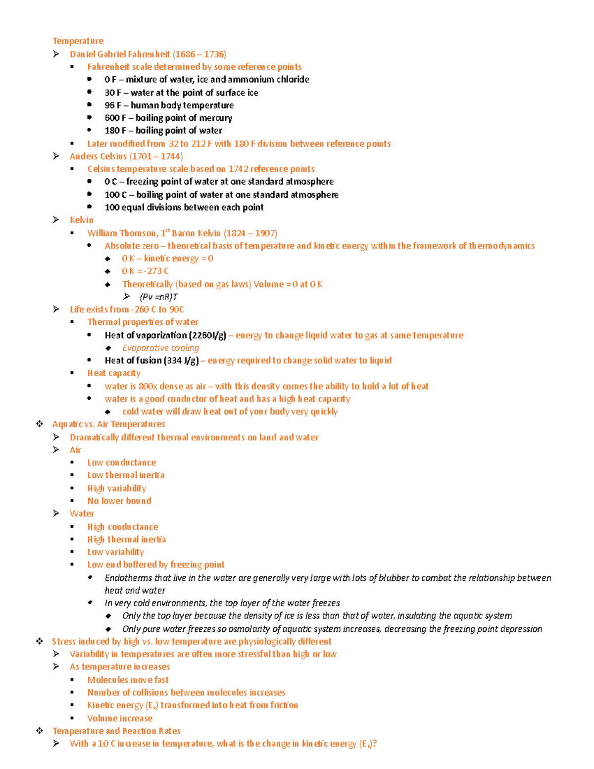 Exam 3 - Lecture notes 20-25 - Temperature Daniel Gabriel Fahrenheit ...