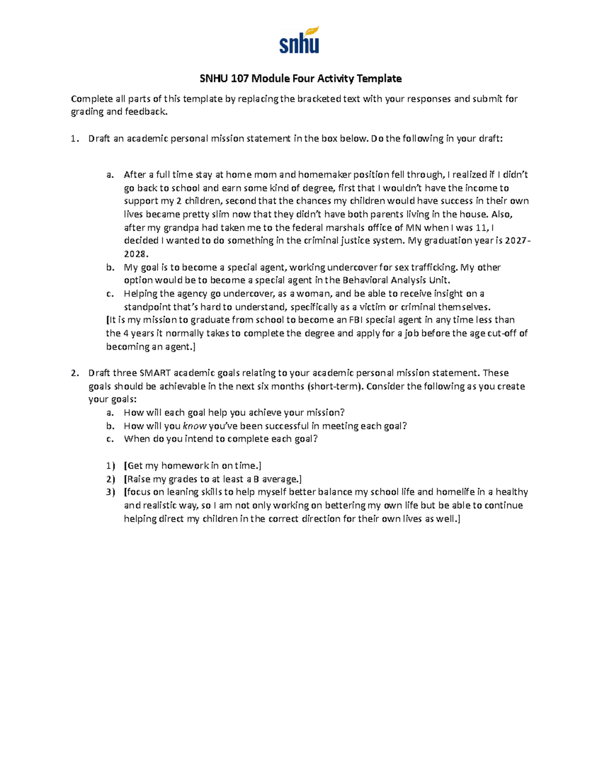 DONE-SNHU 107 Module Four Activity Template - SNHU 107 Module Four ...