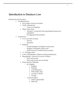 Criminal Law and Procedure - Business Law Criminal Law & Procedure o ...