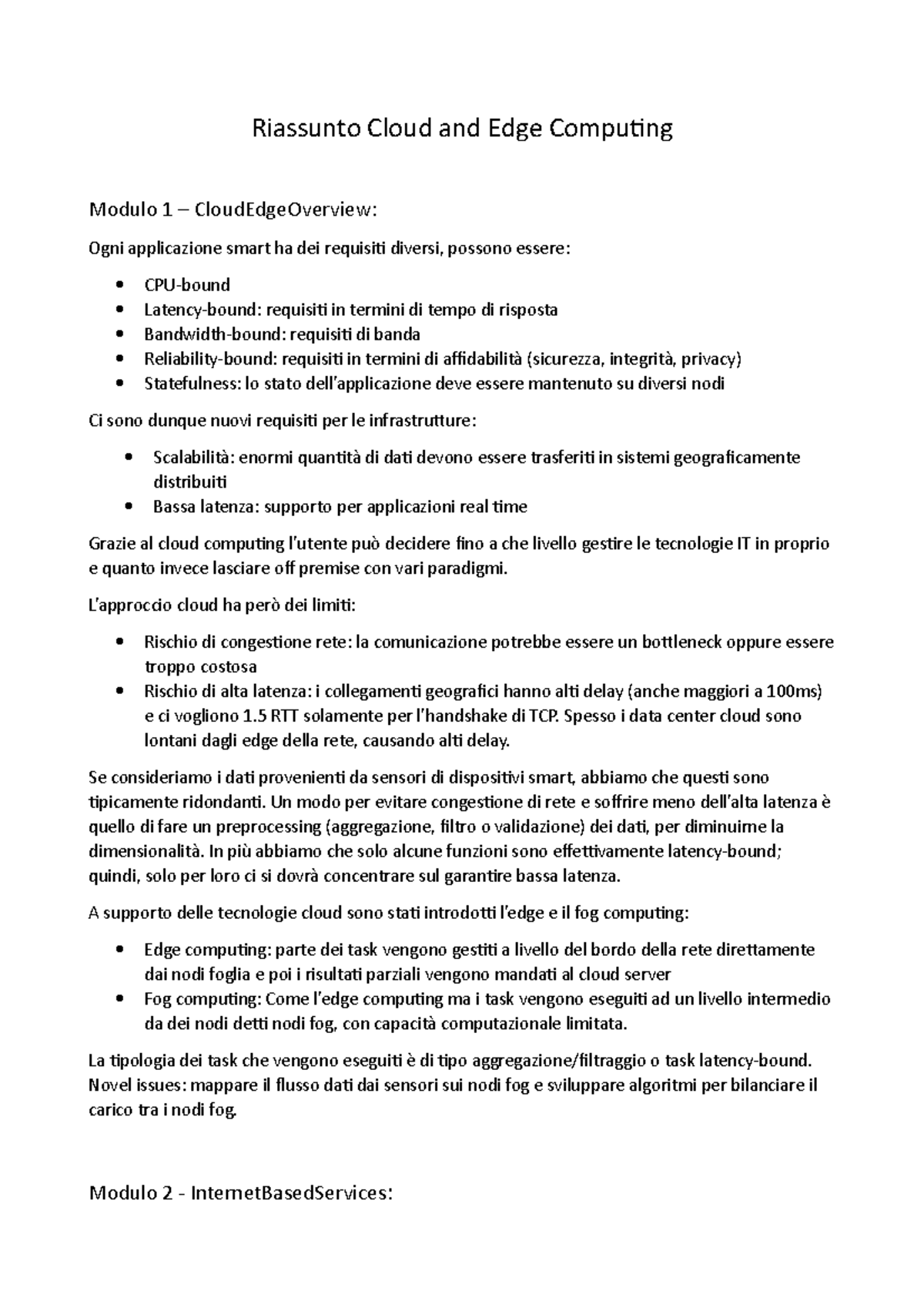 Appunti Cloud and Edge Computing - Riassunto Cloud and Edge Computing ...