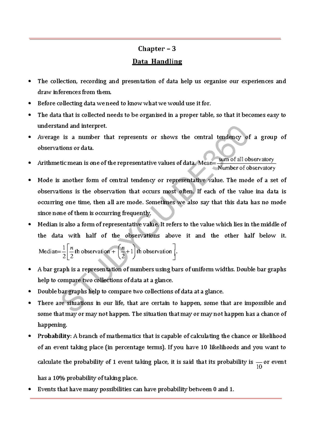 07 Maths Key Notes Ch2 Data Handling Unlocked Chapter 3 Data Handling The Collection