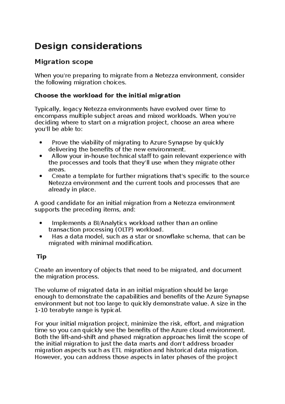 Design considerations - Design considerations Migration scope When you ...