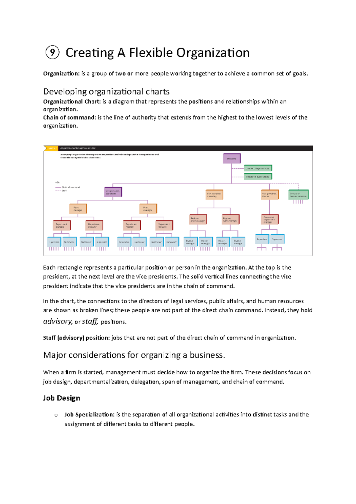 Business Management Chapter 9 - ⑨ Creating A Flexible Organization ...