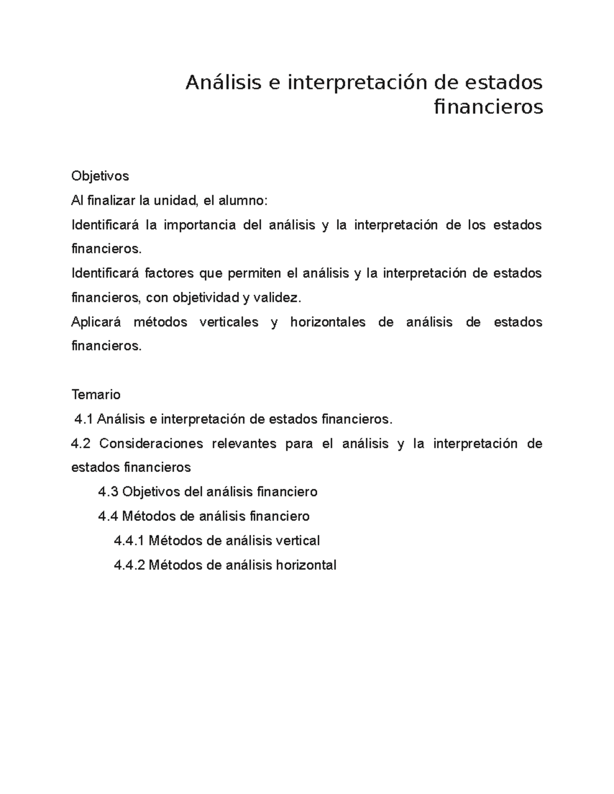 Análisis e interpretación de estados financieros - Análisis e interpretación de estados ...