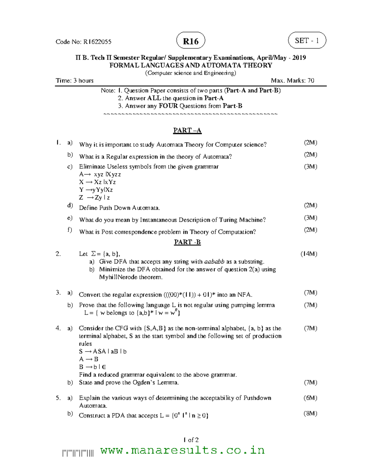 R1622055042019 - II B. Tech II Semester Regular/ Supplementary ...