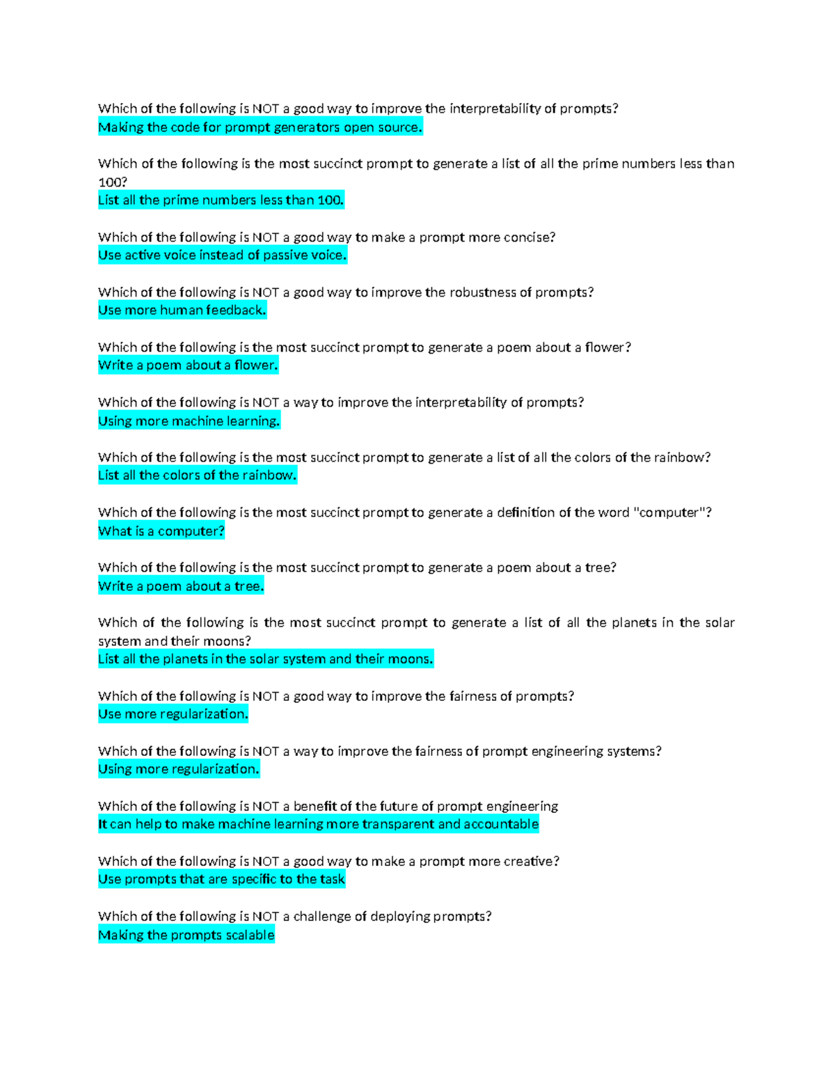 AI-Prompt-source - AI-Prompt-source - Which of the following is NOT a ...