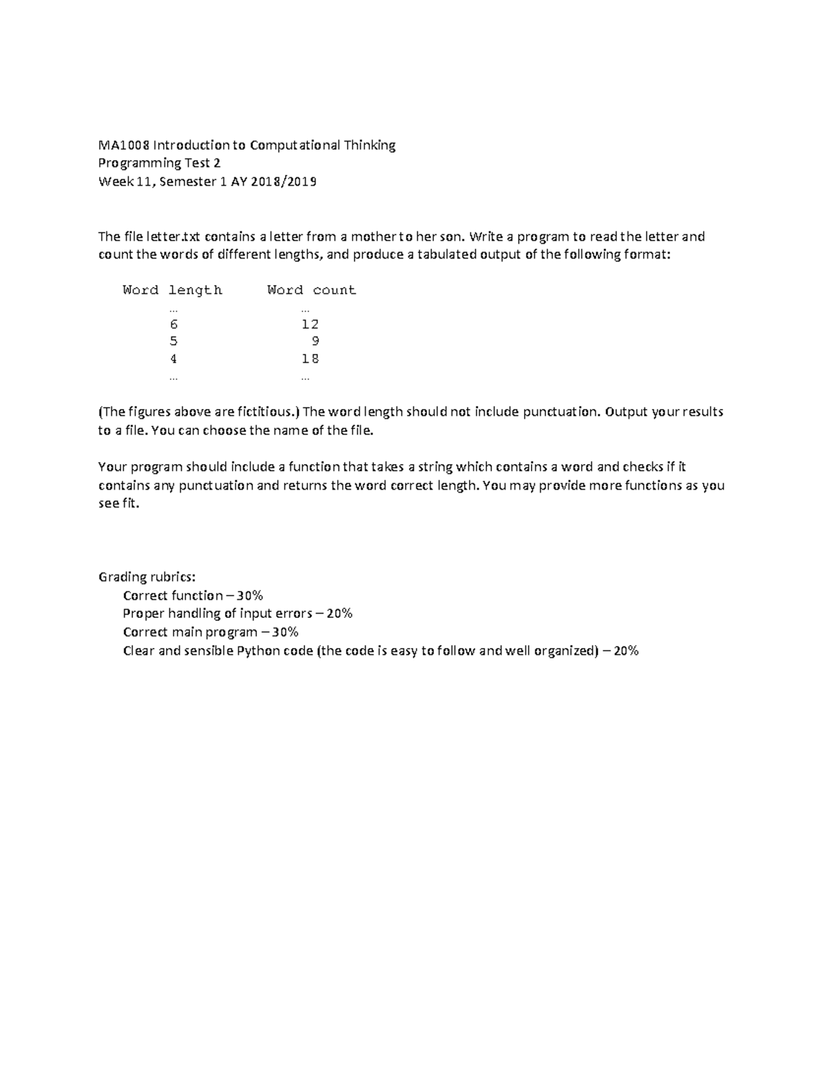 2973235 2018 19 Quiz 4 Ma1008 Introduction To Computational Thinking Programming Test 2 Week