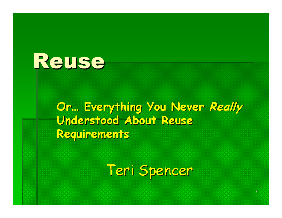 5-reuse-final - Dialysis Technology - Reuse Reuse ####### Or ####### Or