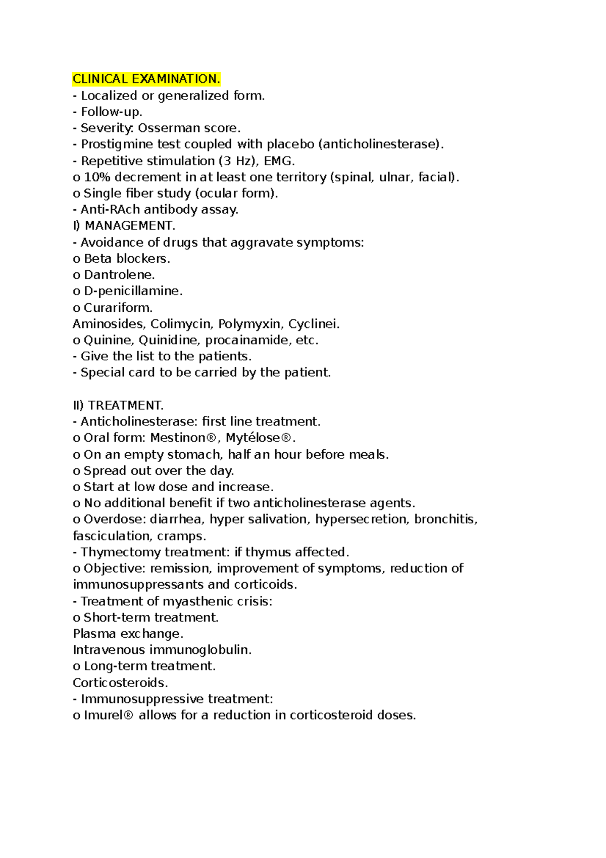 Clinical Examination - Lecture notes Neurology Research - CLINICAL ...