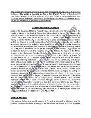 Sample Answer - This sample problem and answer is taken from Professor ...