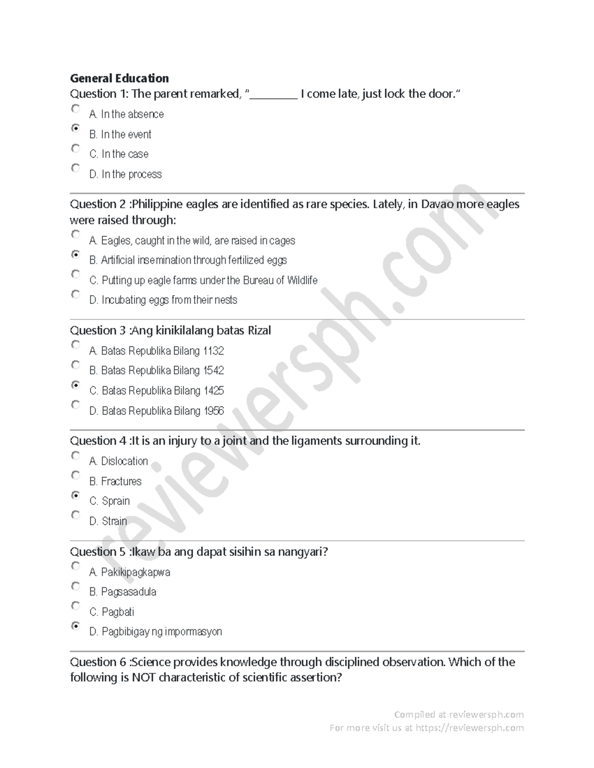 General education 02 - Compiled at reviewersph General Education ...
