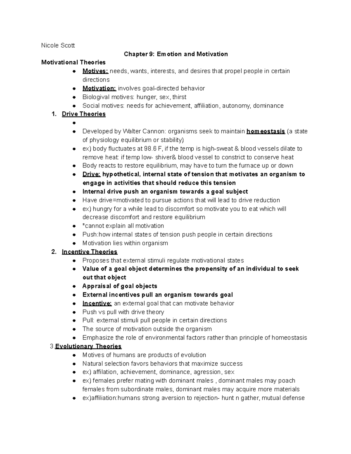 Psych 111- Chapter 9 - Lecture notes 9 - Nicole Scott Chapter 9 ...