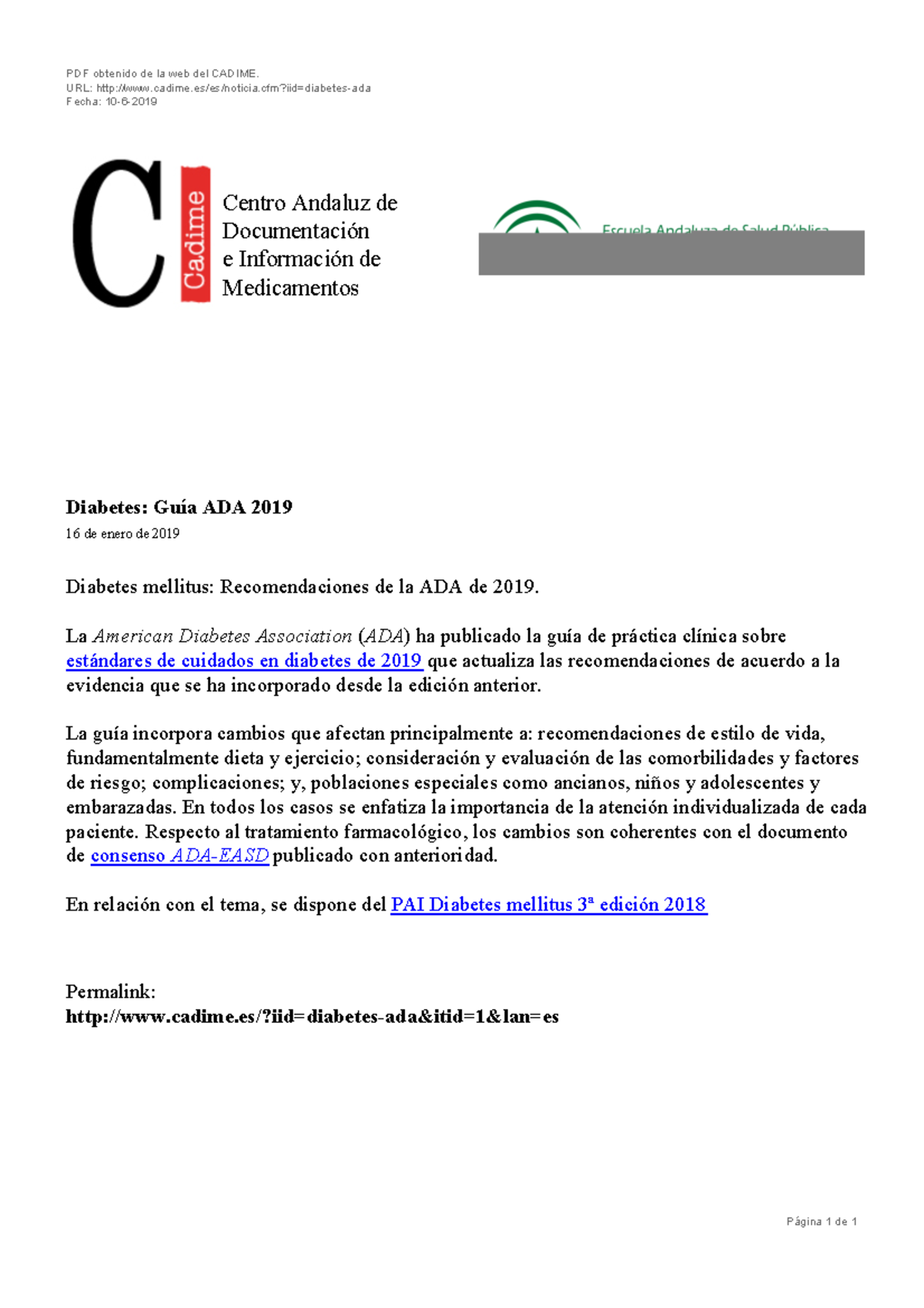 Diabetes-ada - ,jdjfjdkdmd dmdkd - PDF obtenido de la web del CADIME ...