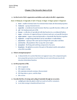 General Biology Chapter 3 - Cells - BIOL& 160 CHAPTER 3 CELLS Cell ...