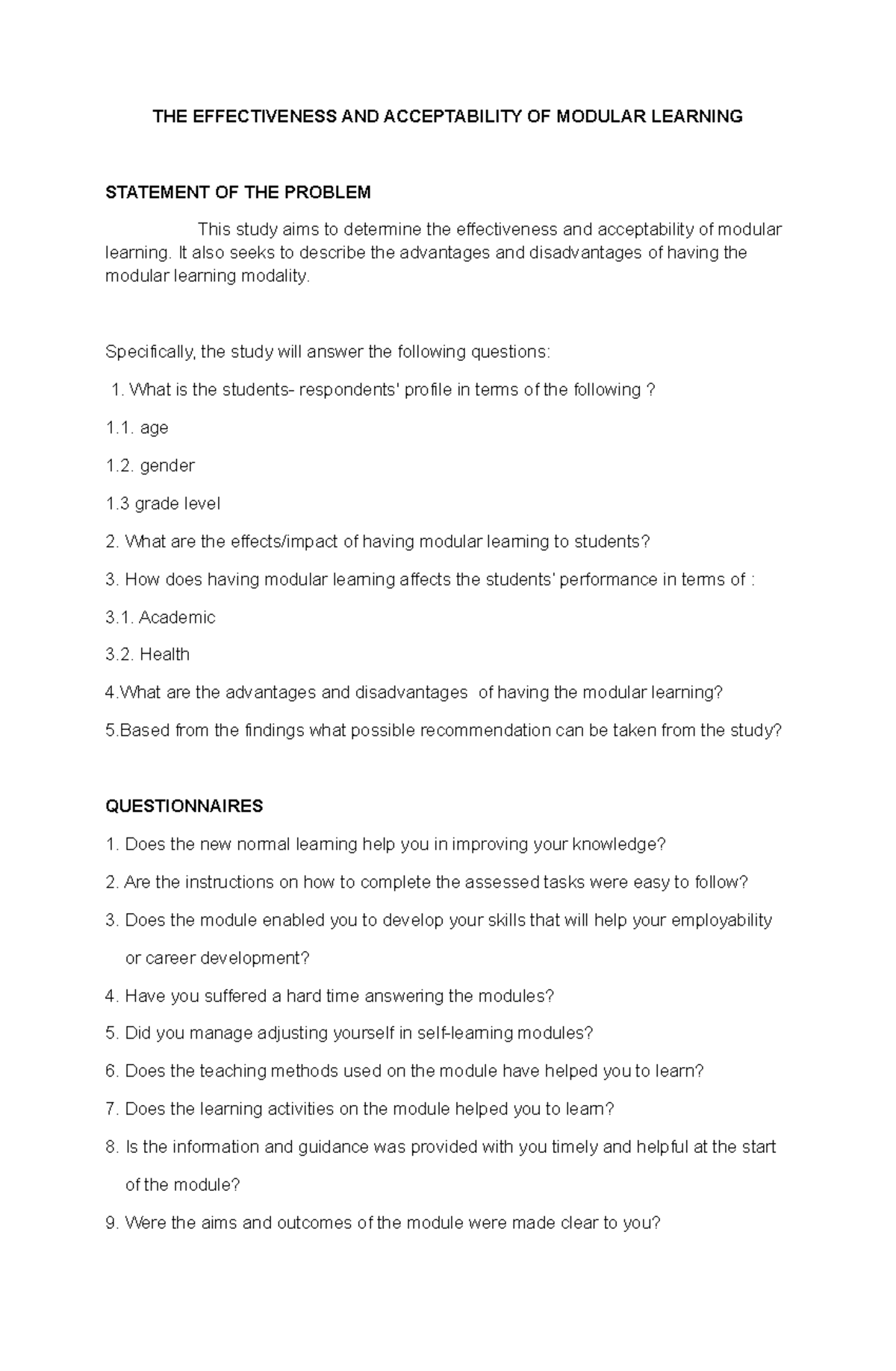 THE Effectiveness AND Acceptability OF Modular Learning(01) - THE ...