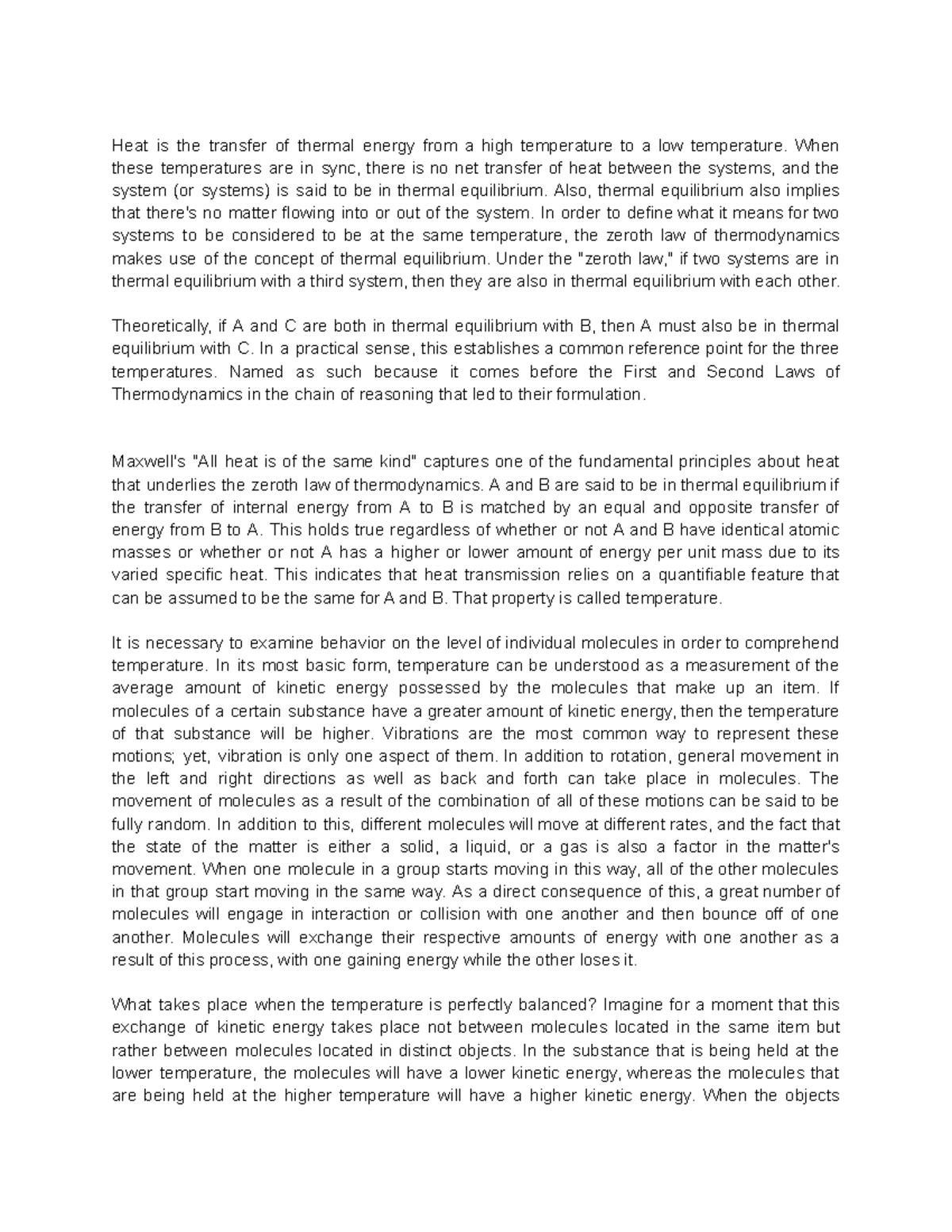 DOT - Dot - Heat is the transfer of thermal energy from a high ...