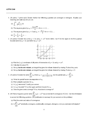Appm 1360 Practice Problems 1 - APPM 1360 Exam 1 Fall 2022 (36 pts ...