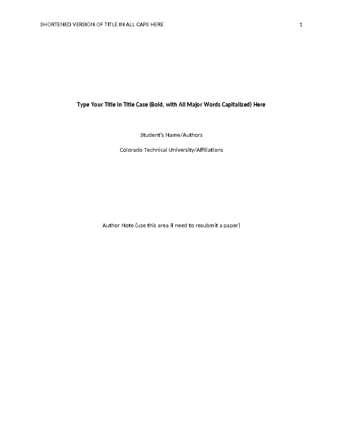 Professional Title page version APA template 7th rev - SHORTENED ...