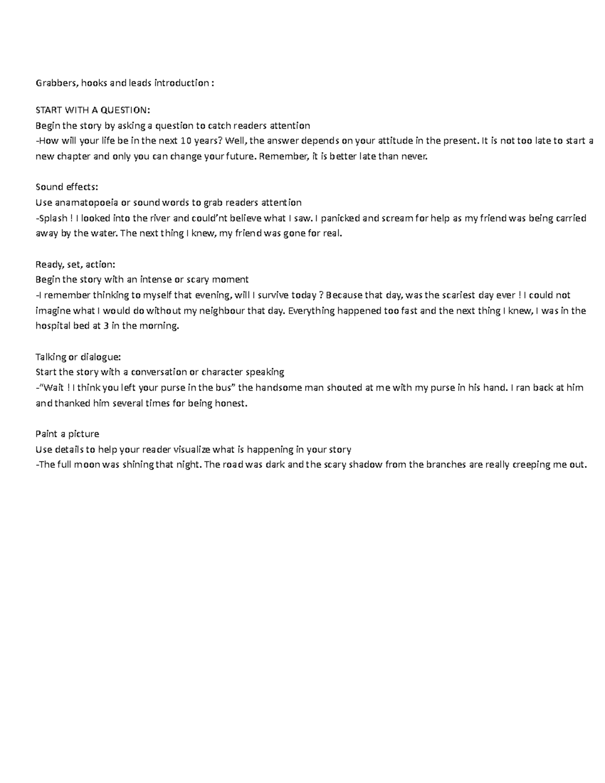 5 introduction of muet - Grabbers, hooks and leads introduction : START ...