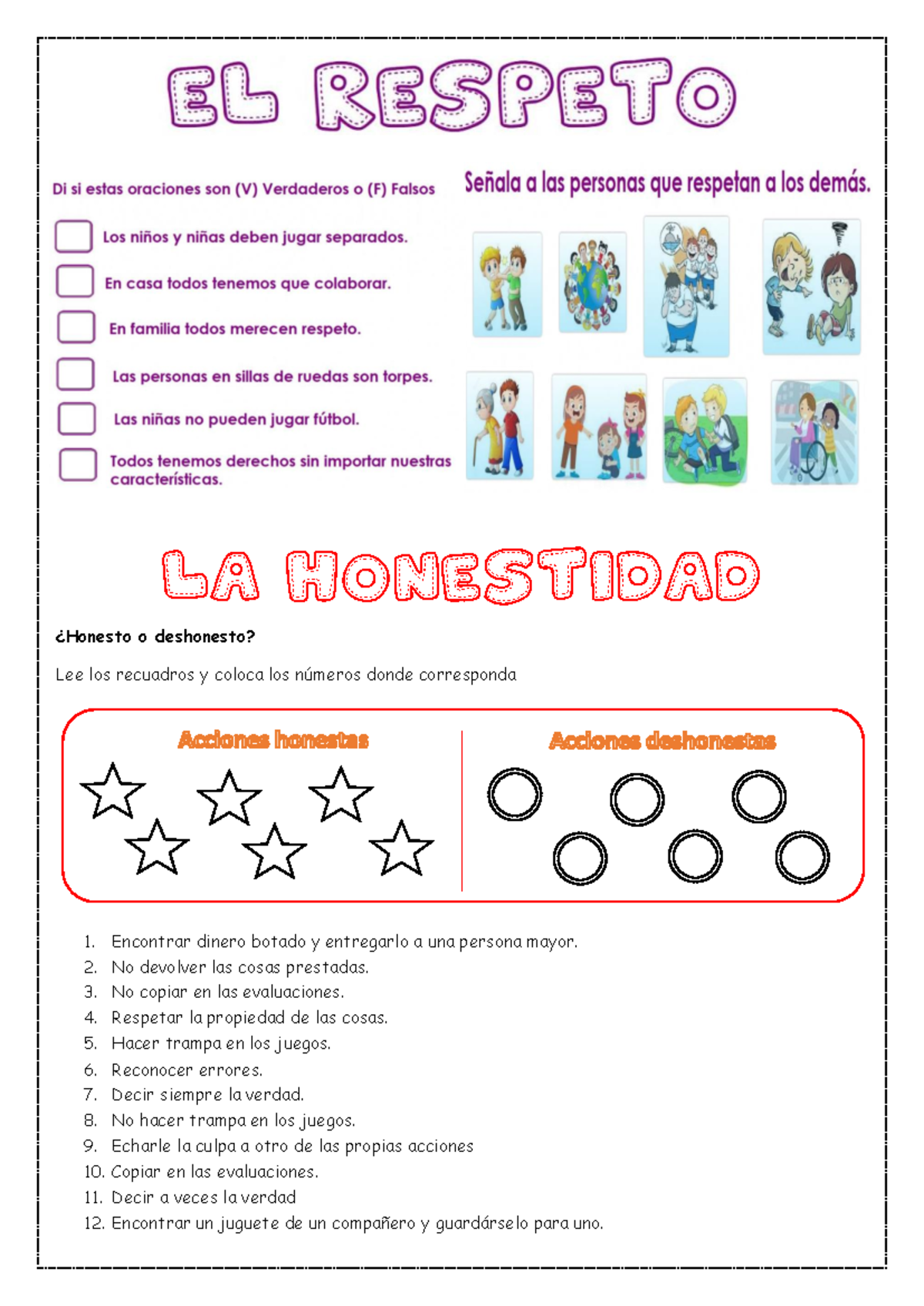 La honestidad y respeto toe - La honestidad ¿Honesto o deshonesto? Lee ...