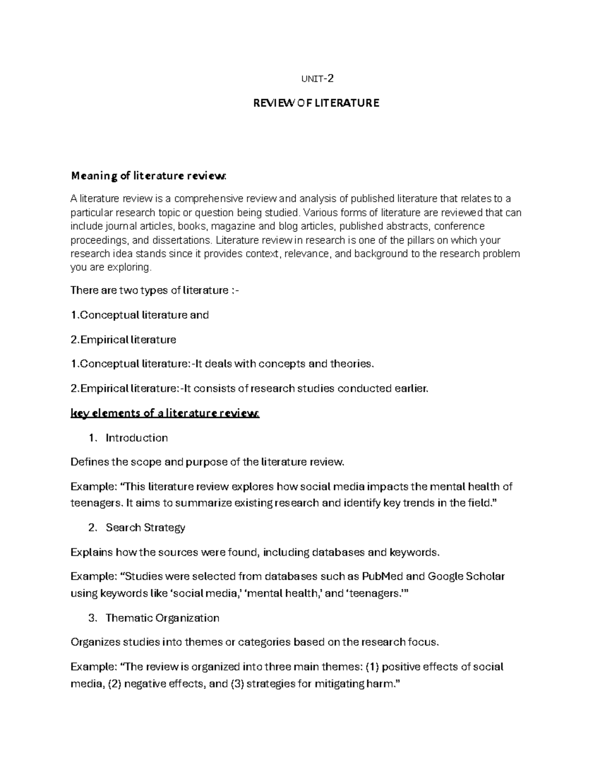 Methodology for Social Science Research - ᴜɴɪᴛ- 2 𝗥𝗘𝗩𝗜𝗘𝗪 𝗢𝗙 𝗟𝗜𝗧𝗘𝗥𝗔𝗧𝗨𝗥𝗘 ...