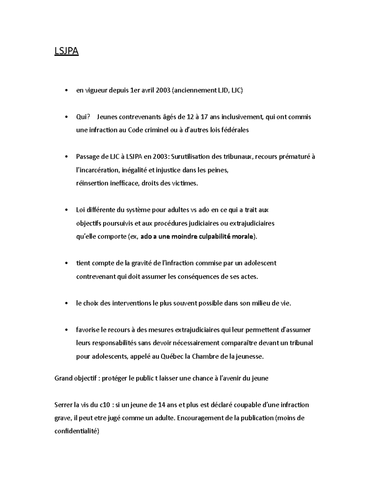 Loi lsjpa, mission centre jeunesse, LPH - LSJPA en vigueur depuis 1er ...