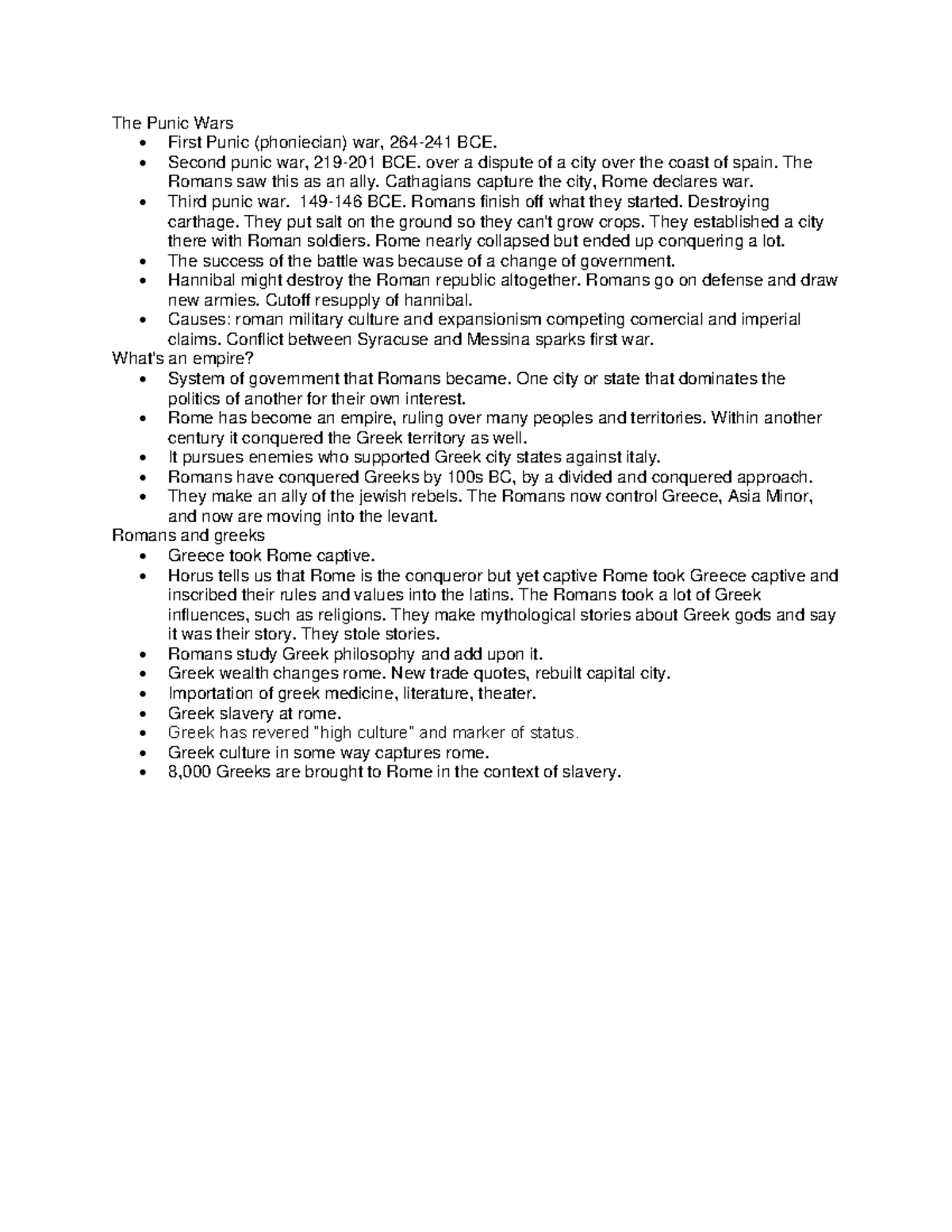 Western civ lecture notes 3 - The Punic Wars • First Punic (phoniecian ...