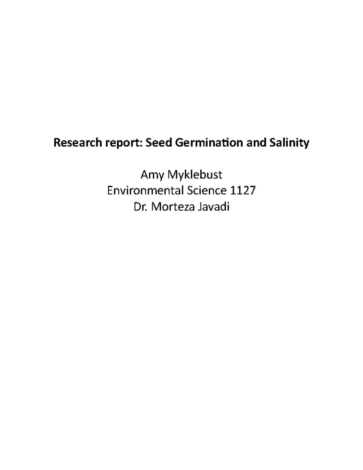 Research Paper 2 - Research report: Seed Germination and Salinity Amy ...