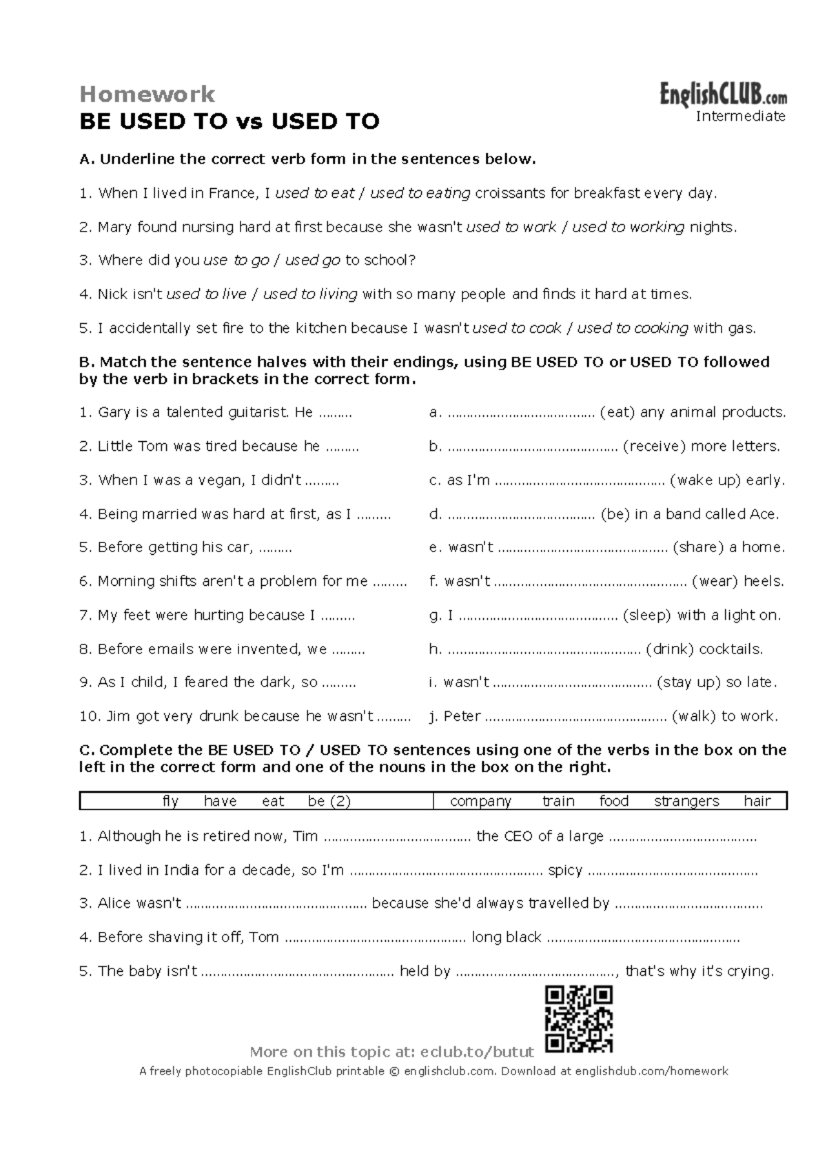 Be used to used to - Resumen Inglés Elemental - A freely photocopiable ...