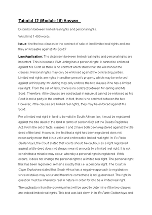 Tenth tutorial question - TENTH TUTORIAL QUESTION (FROM MODULE 16) Mr Ndlovu, who is married and ...