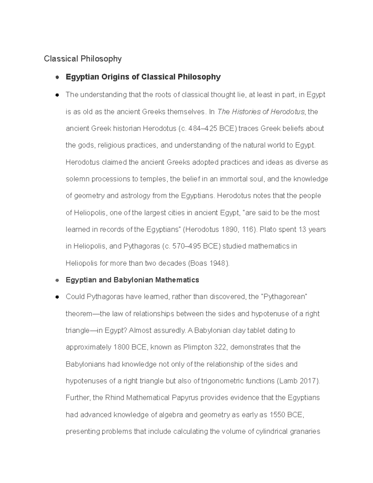 Philo- Classical Philosophy - Classical Philosophy Egyptian Origins of ...