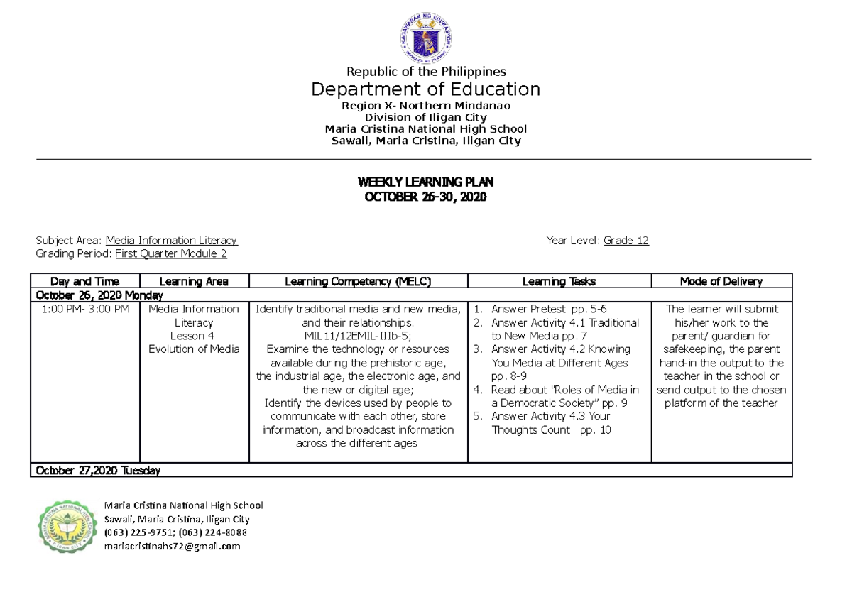 Oct.26-30 MIL-Module 2 - Department of Education Region X- Northern ...