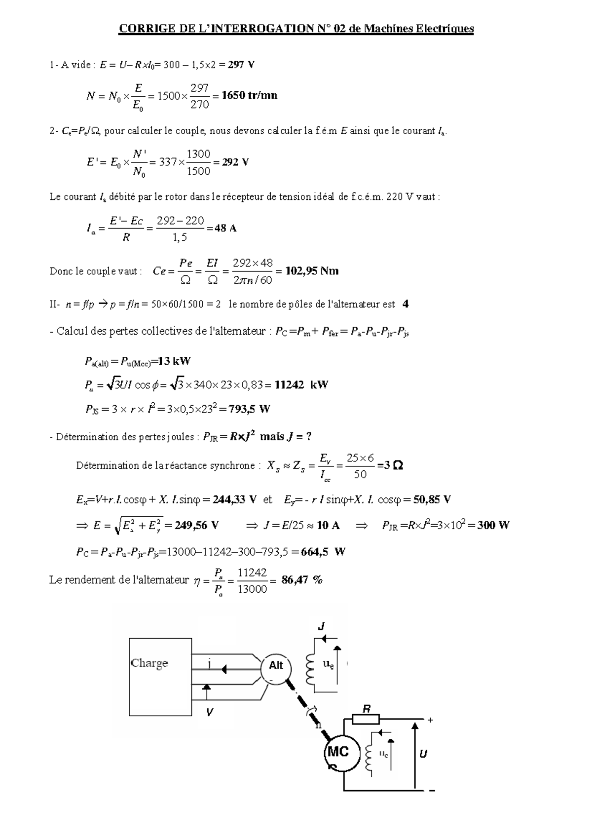 Corrige Interrogation N 02 - CORRIGE DE L’INTERROGATION N° 02 de ...