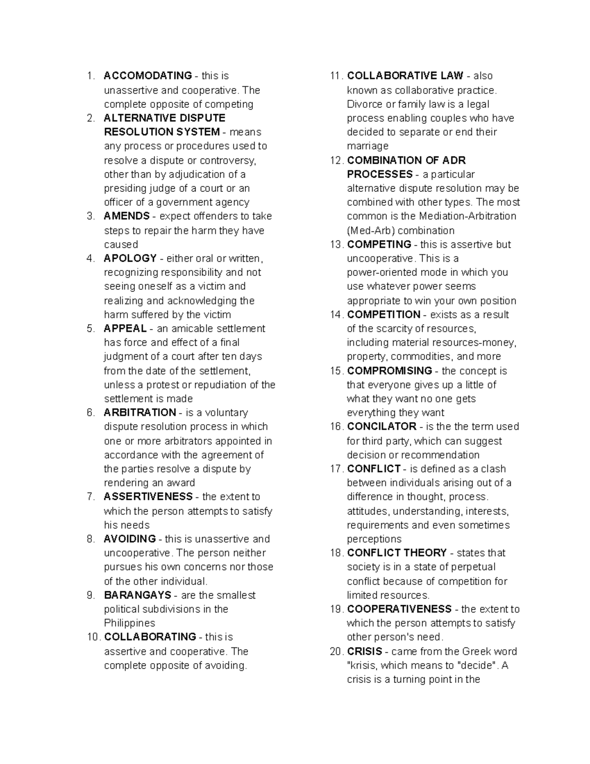 Definition-OF-Terms - ACCOMODATING - this is unassertive and ...