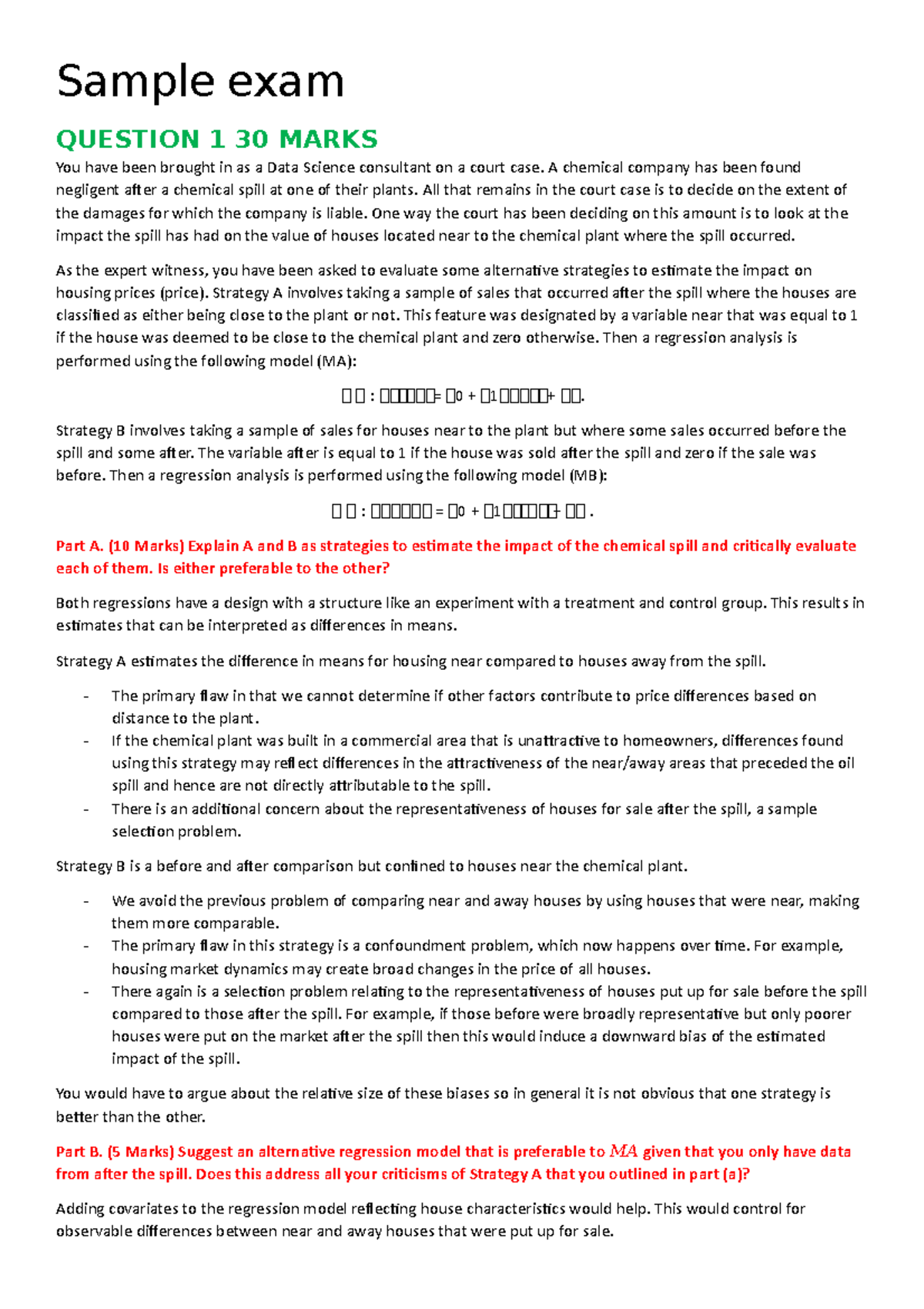 1190 Sample Exam - practice questions and notes for exam - Sample exam ...