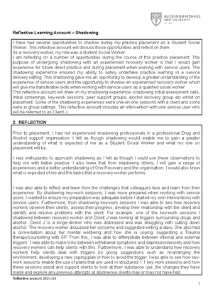 Do form 1 - direct observation form reflective essay - SECTION 1 ...