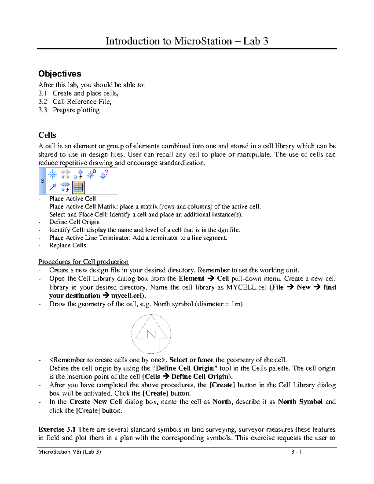 Lab 3 - microstation - Introduction to MicroStation Lab 3 Objectives ...