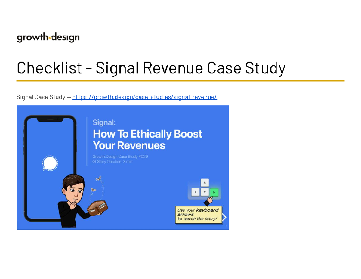 Revenue-score-checklist - Checklist - Signal Revenue Case Study Signal ...