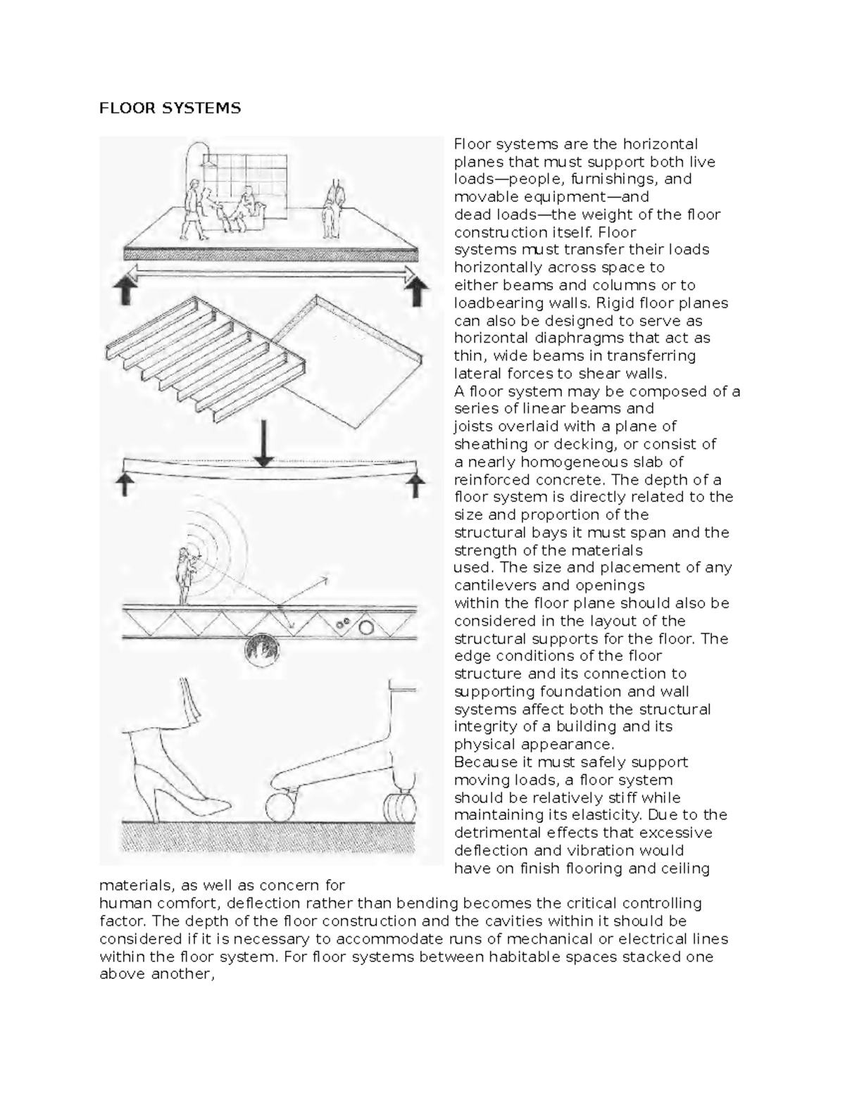 Formwork - FLOOR SYSTEMS Floor systems are the horizontal planes that ...